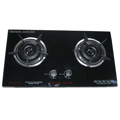 Super Star Gas Stove: 2 Burner Glass Gas Stove - DN STORE