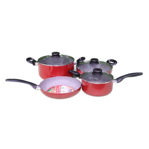 Disnie Cookware Red Marble Set 7 pcs | DN STORE